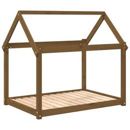 vidaXL Hundebett XXL (111x80x100) aus Kiefernholz dunkelbraun