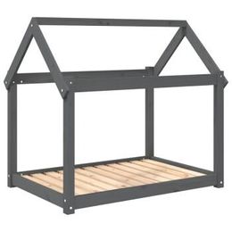 vidaXL Hundebett XL (101x70x90 cm) aus Kiefernholz grau