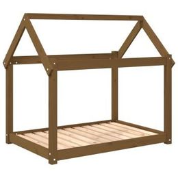 vidaXL Hundebett XL (101x70x90 cm) aus Kiefernholz dunkelbraun