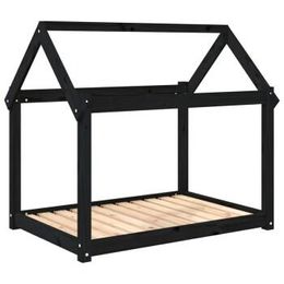 vidaXL Hundebett XL (101x70x90 cm) aus Kiefernholz schwarz