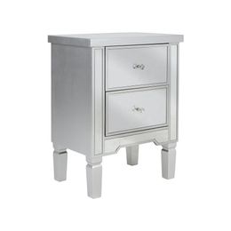 Beliani Nachttisch TIGY in Silber - (W) 49 x (H) 63 x (L) 32 cm | Gr.: onesize