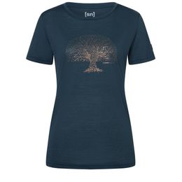 super.natural Funktionsshirt "Tree of Knowledge" in Dunkelblau | Gr.: L