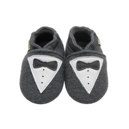 Sayoyo Graue Wollschuhe - Schleifenmuster | Gr.: 17/18