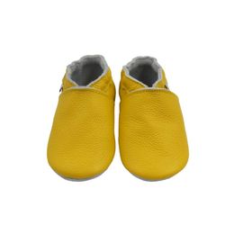 Bemesu Baby-Leder-Laufschuhe, komfortabel mit rutschfester Sohle - Gelb | Gr.: 20/21