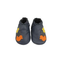 Bemesu Nachtblaue Baby-Leder-Laufschuhe, mit rutschfester Sohle - Entenmuster | Gr.: 22/23