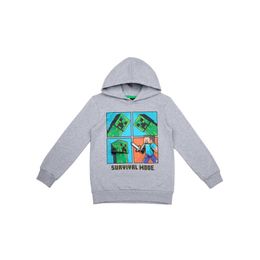 Minecraft Creeper Hoodie Kapuzenpullover in grau | Gr.: 134