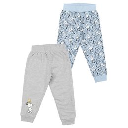 2er Pack Peanuts Snoopy Baby Jogginghose Sweathose Hose Babyhose in blau/grau | Gr.: 62/68