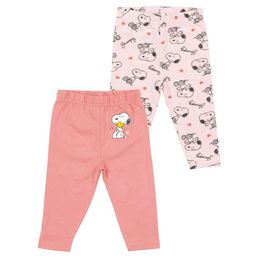 2er Pack Peanuts Snoopy Baby Leggings Hose Leggins Babyhose in rosa | Gr.: 74/80
