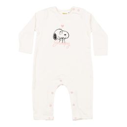 Peanuts Snoopy Baby Strampler Overall Einteiler Langarm in wei&szlig; | Gr.: 86/92