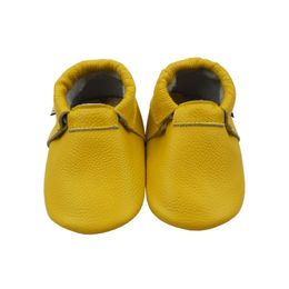Mepiq Baby Leder-Krabbelschuhe in Gelb | Gr.: 17/18