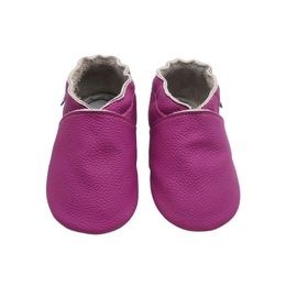 Basrakids Baby-Leder-Laufschuhe, komfortabel mit rutschfester Sohle - Lila | Gr.: 17/18