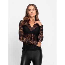 Heine Spitzenshirt in schwarz | Gr.: 38