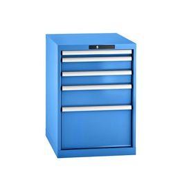 LISTA Schubladenschrank, Stahlblech, HxB 800 x 564 mm, 5 Schubladen, lichtblau