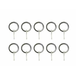 Gardinenring Indeko, silber (edelstahlfarben), Ø:2cm, Metall, Gardinenbefestigungen, für Vorhangstangen bis Ø 20 mm