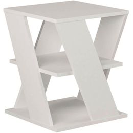 Beistelltisch DECORTIE "CYCLO COUCHTISCH", weiß, B:45cm H:55cm T:45cm, Tische, Leichte Montage, Lagerung, Platzsparend