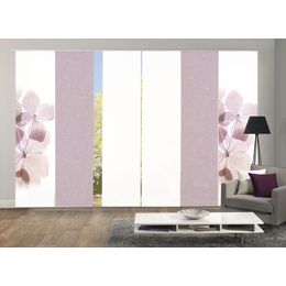 Schiebegardine Home Wohnideen "BONITA 6er SET" Gr. 1, rosa, B:60cm H:245cm, Polyester, Gardinen, Schiebevorhang Digidruck 6er Set BONITA