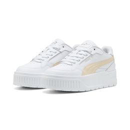 Sneaker Puma "Karmen II Idol Sneakers Damen", Damen, Gr. 35,5, wei&szlig; (wei&szlig; canvas beige), Obermaterial: Synthetik, Kuhleder, Textil; Futter: Textil; Innensohle: Textil; Laufsohle: Gummi, Schuhe Sneaker