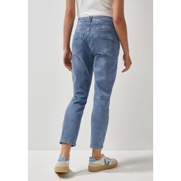 Comfort-fit-Jeans Cecil, Damen, Gr. 31, Länge 26, blau (light blau wash), Jeans, 84% Baumwolle, 13% Polyester, 3% Elasthan, gestreift, 7/8-Länge, Jeans, Middle Waist