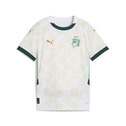 Trainingsshirt Puma "Elfenbeink&uuml;ste 2025 Ausw&auml;rtstrikot Jugendliche", M&auml;dchen, Gr. 128, wei&szlig; (wei&szlig; schwarz myrtle gr&uuml;n), Obermaterial: 100% Polyester; Rippe: 100% Polyester, bedruckt, regular fit, Rundhals, Shirts