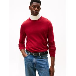 Rundhalspullover Tommy Hilfiger "PIMA ORG CTN CASHMERE CREW NECK", Damen, Gr. M, rot (regatta rot), Obermaterial: 92% Baumwolle, 8% Kaschmir, Rundhals, Pullover Rundhalspullover, Topseller