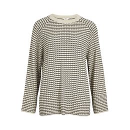 Object Pullover 'OBJESTER' Damen Gr&ouml;&szlig;e M beige / schwarz