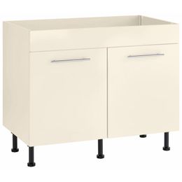 Wiho-Küchen WIHO KÜCHEN Spülenschrank »Ela« Breite 100 cm, höhenverstellbare Füße Front und Korpus: Magnolia