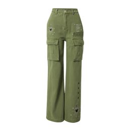 Nasty Gal Hose Damen Gr&ouml;&szlig;e 36/38 khaki / schwarz / wei&szlig;