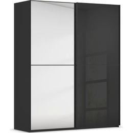 Rauch Schwebet&uuml;renschrank &raquo;Kleiderschrank Schrank Garderobe Schlafzimmerschrank SCALE-DUO&laquo; edle zweigeteilte T&uuml;ren Spiegel/Glas-Mix 3 Zierleisten MADE