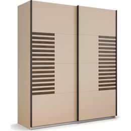Rauch Schwebet&uuml;renschrank &raquo;Kleiderschrank Schrank Garderobe Schlafzimmerschrank BAREA&laquo; Front mit Auflage in moderner Lamellen-Optik MADE IN GERMANY 