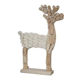 Gilde Weihnachtsfigur »Corda« Standrelief Hirsch, Holz naturfarben naturfarben 0