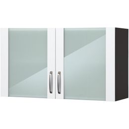 Wiho-K&uuml;chen WIHO K&Uuml;CHEN Glash&auml;ngeschrank &raquo;Michigan&laquo; Front: Wei&szlig;, Korpus: Anthrazit