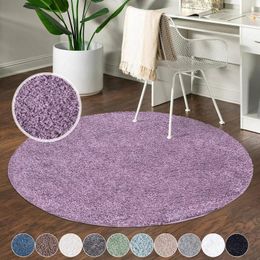 Carpet City Hochflor-Teppich »City Shaggy« rund 30 mm Höhe Teppich Langflor, Uni, Shaggy, flauschig-weich lila Obermaterial: 100% Polypropylen Ø...