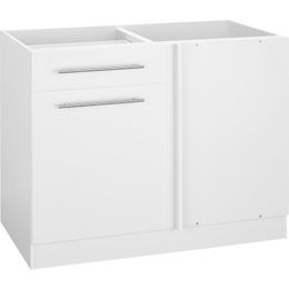 Wiho-K&uuml;chen WIHO K&Uuml;CHEN Eckunterschrank &raquo;Unna&laquo; 100 cm breit, Planungsma&szlig; 110 cm, ohne Arbeitsplatte Front und Korpus: Wei&szlig;