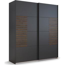 Rauch Schwebet&uuml;renschrank &raquo;Kleiderschrank Schrank Garderobe Schlafzimmerschrank BAREA&laquo; Front mit Auflage in moderner Lamellen-Optik MADE IN GERMANY 