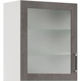 IMPULS K&Uuml;CHEN Glash&auml;ngeschrank &raquo;"Prag", Breite/H&ouml;he: 50 oder 60/72, 3 cm&laquo; vormontiert, mit Glasdreht&uuml;r, mit verstellbarem Glasfachboden Beton-Optik...