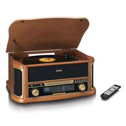 Lenco Multifunktionsspieler »TCD-2551 Plattenspieler Holzgehäuse USB Kassette« Braun;Schwarz;Gold Integrierter Kassettenspieler und CD-Player