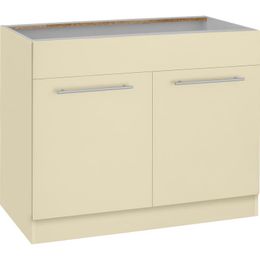 Wiho-K&uuml;chen WIHO K&Uuml;CHEN Sp&uuml;lenschrank &raquo;Unna&laquo; 100 cm breit, ohne Arbeitsplatte Front und Korpus: Magnolia