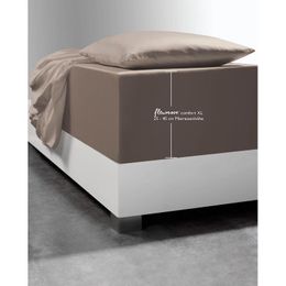 Fleuresse Spannbettlaken »Comfort XL« Mako-Jersey, für Matratzen bis 40 cm Höhe, Bettlaken, Spannbetttuch taupe Obermaterial: 96% Baumwolle, 4%...