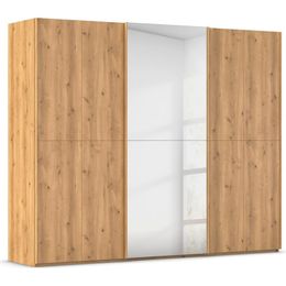 Rauch Schwebet&uuml;renschrank &raquo;Kleiderschrank Schrank Garderobe Schlafzimmerschrank SCALE-WOOD&laquo; edle geteilte Front in massiver Asteiche mit Spiegel MADE 