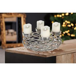 Gilde Adventskranz »Twigs« Aluminium, silber, verschiedene Größen silberfarben