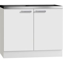 Optifit Spülenschrank »Odense 50« 100 cm breit, 50 cm tief, inkl. Spülenauflage weiß/weiß weiß
