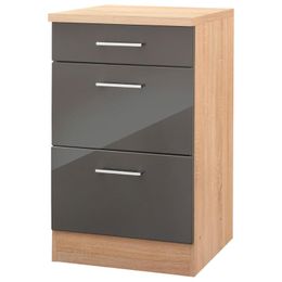 KOCHSTATION Unterschrank »KS-Monaco« Breite 50 cm dunkelgrau/ eiche