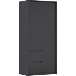 Rauch Dreht&uuml;renschrank &raquo;Mainz mit Passepartout&laquo; optional mit Beleuchtung, Au&szlig;ent&uuml;ren mit Push-to-Open Funktion Graumetallic