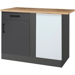 KOCHSTATION Eckunterschrank &raquo;KS-Toronto, Breite 110 cm&laquo; schwarz Spanplatte