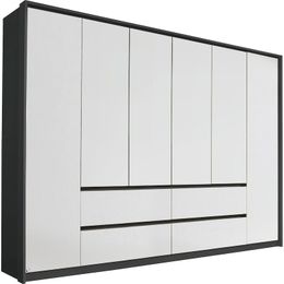 Rauch Dreht&uuml;renschrank &raquo;Mainz mit Passepartout&laquo; optional mit Beleuchtung, Au&szlig;ent&uuml;ren mit Push-to-Open Funktion Graumetallic/Alpinwei&szlig;