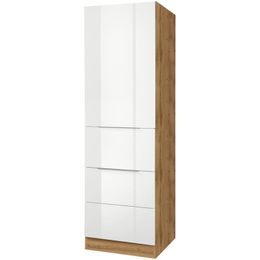 KOCHSTATION Seitenschrank &raquo;KS-Brindisi&laquo; 60 cm breit, 200 cm hoch, viel Stauraum wei&szlig; Holzwerkstoff, MDF