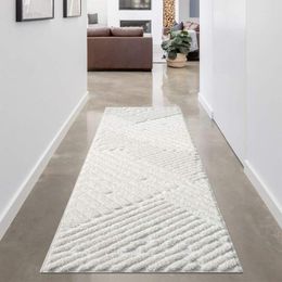 Carpet City Hochflor-Teppich »FOCUS749« rechteckig 20 mm Höhe Boho-Teppich, Hochtief-Muster/ 3D-Effekt, für Wohnzimmer, Schlafzimmer Creme...