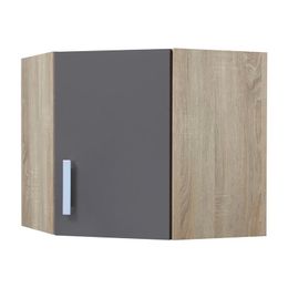 KOCHSTATION Eckh&auml;ngeschrank &raquo;KS-Toronto, Breite 60 x 60 cm&laquo; grau Spanplatte