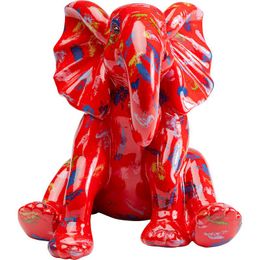 KARE DESIGN Dekofigur »Deko Figur Elephant Dots Rot 18cm« mehrfarbig