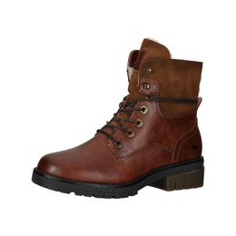 Mustang Shoes Schnürstiefelette »Stiefelette Lederimitat« Cognac 41 41 Verschluss: Reißverschluss